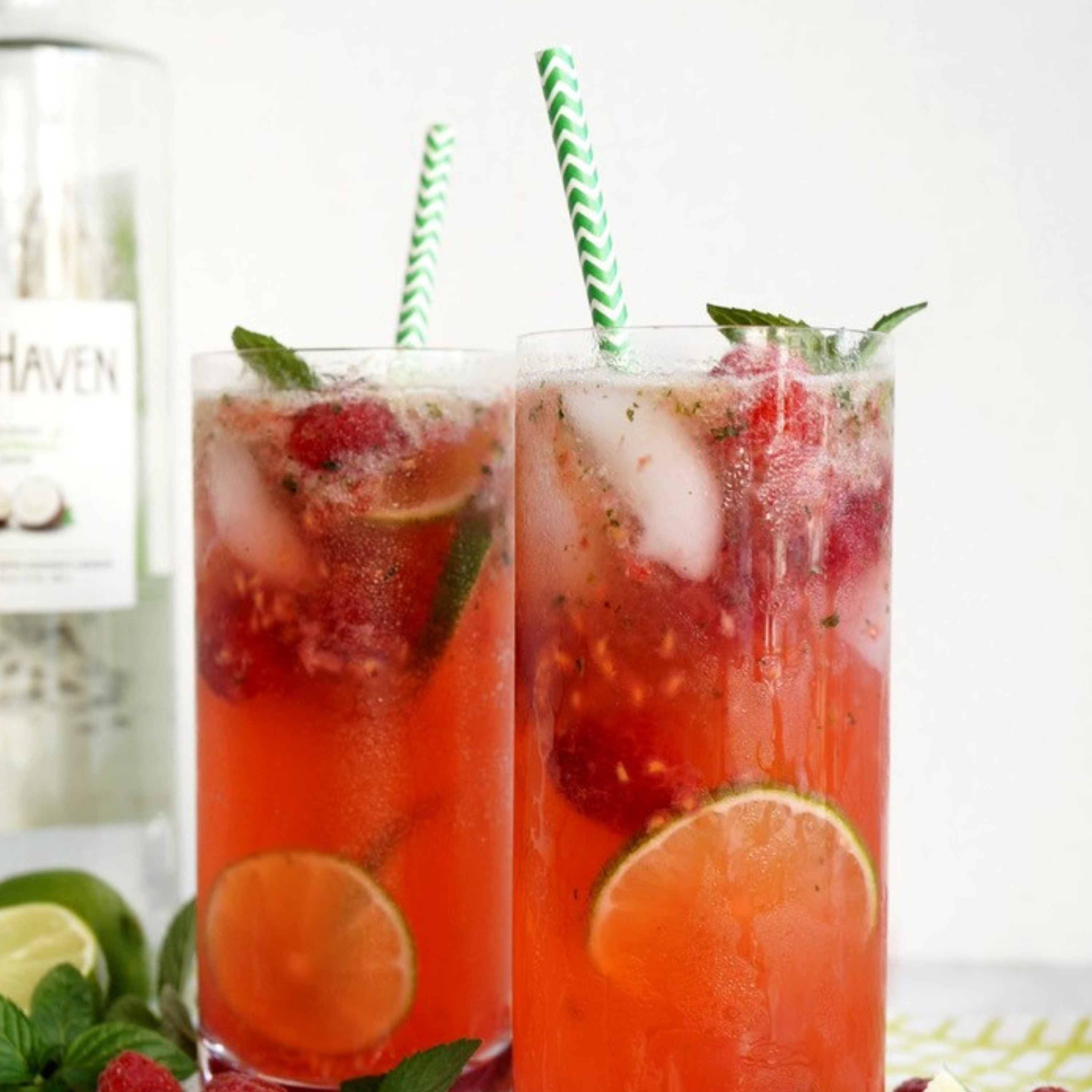 Tropical Paradise in a Glass: Raspberry Coconut Mojitos – JoyJolt