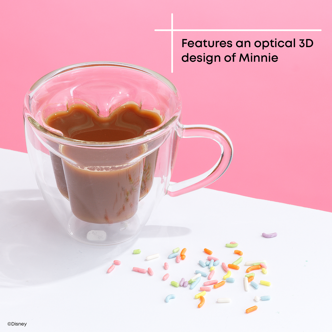 Disney Minnie Mouse 3D Double Wall Glasses | JoyJolt