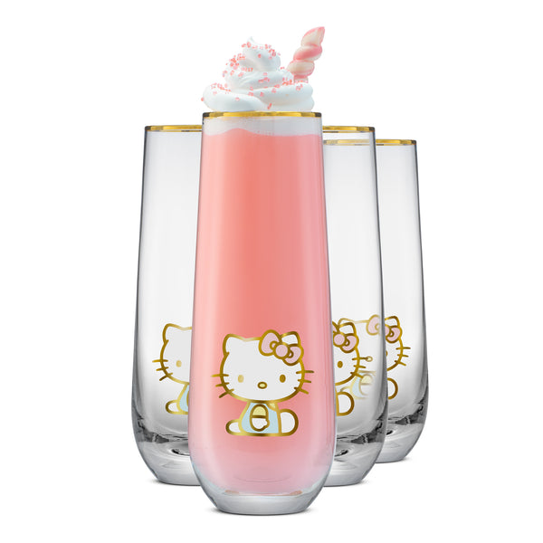 Hello Kitty® Stay Gold Stemless Flutes – JoyJolt