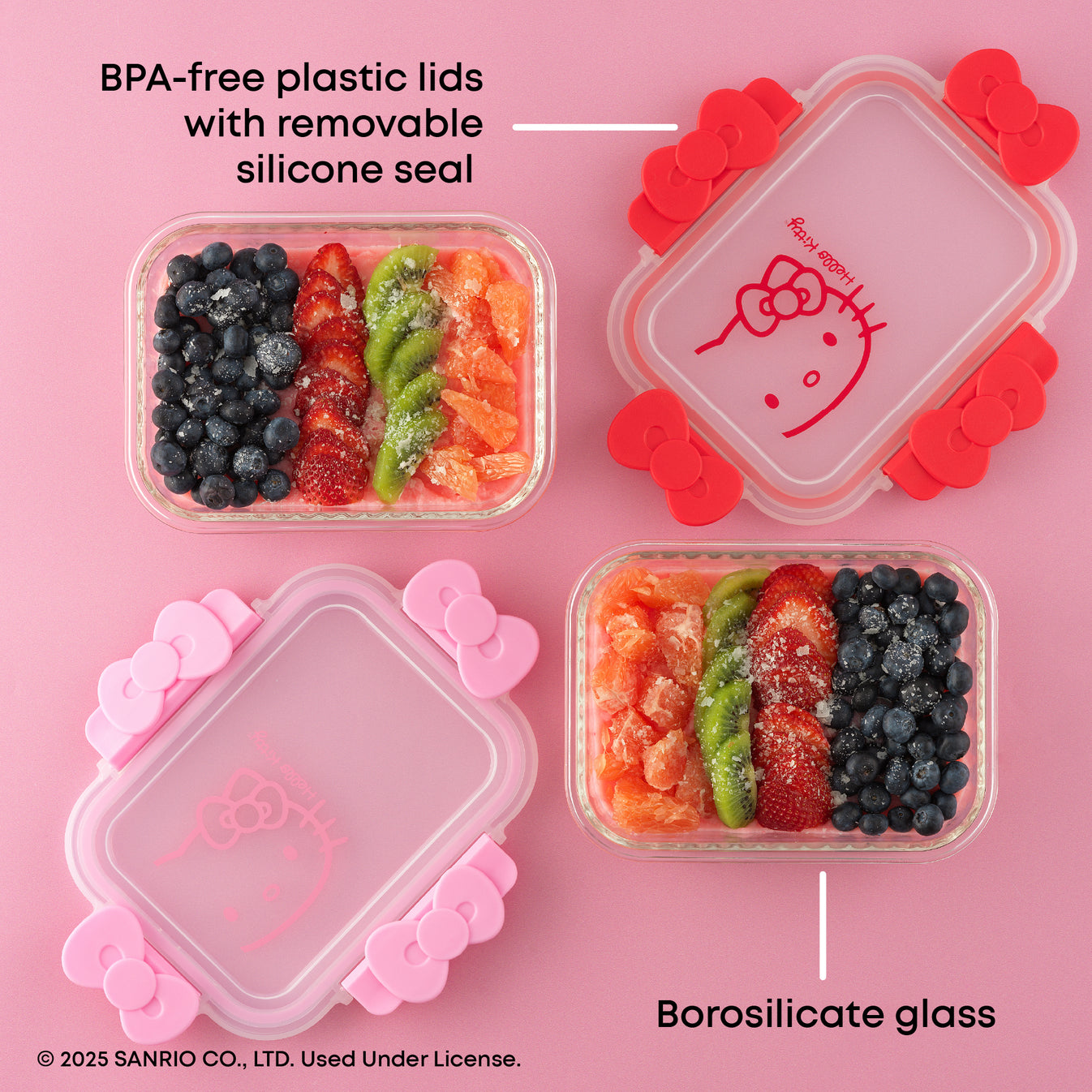 Sanrio® Hello Kitty® Fluted Glass Food Storage Containers| JoyJolt